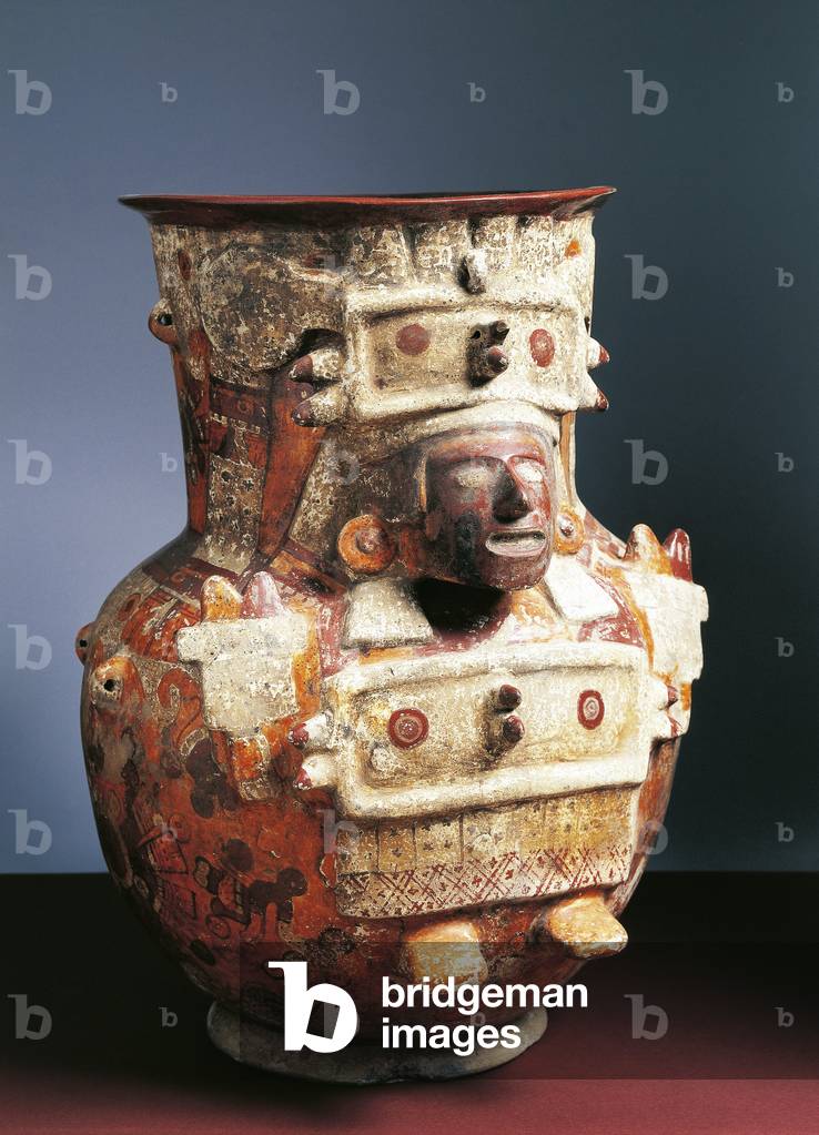 Image of Cholula style ceramic vase from Templo Mayor (Main Temple) at