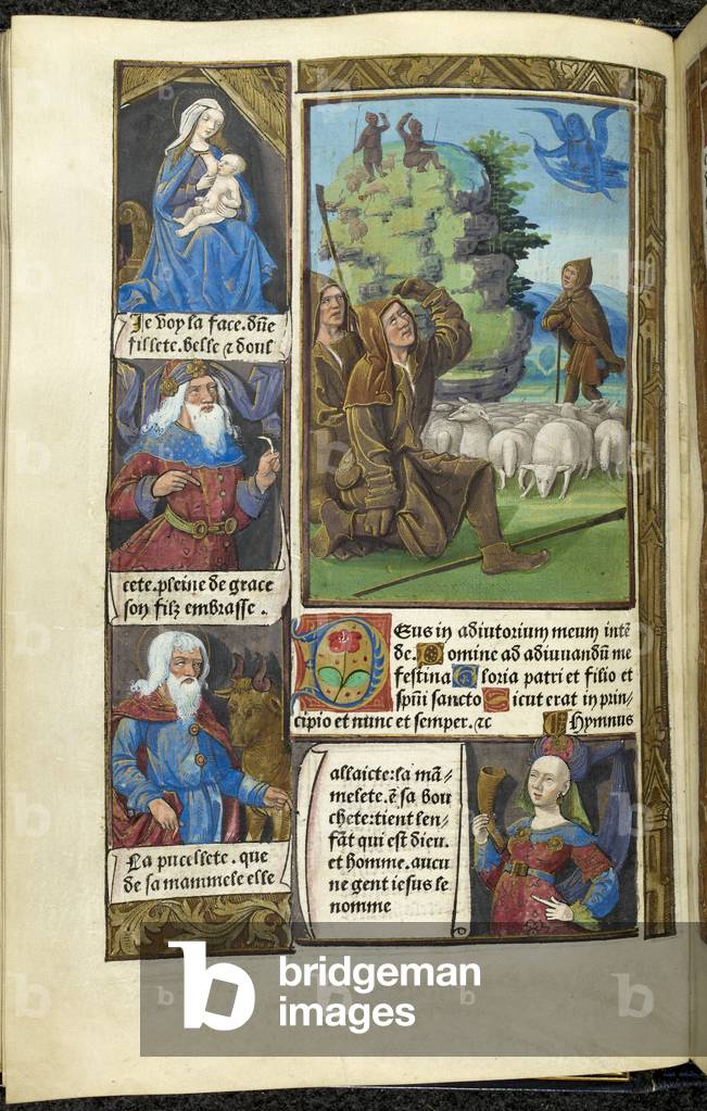 Image of The story of the Nativity. Angel appearing to shepherds