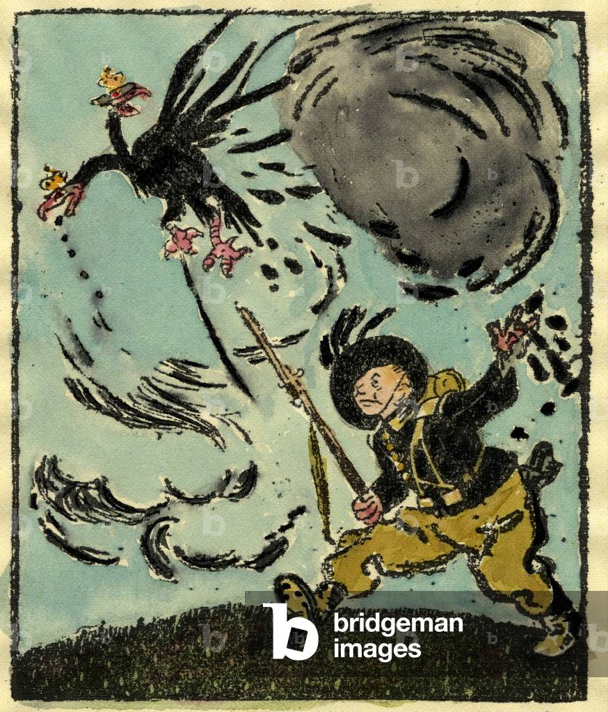 Image of ITALY mocking the symbol of Austria, Rome 1915 (lithograph)