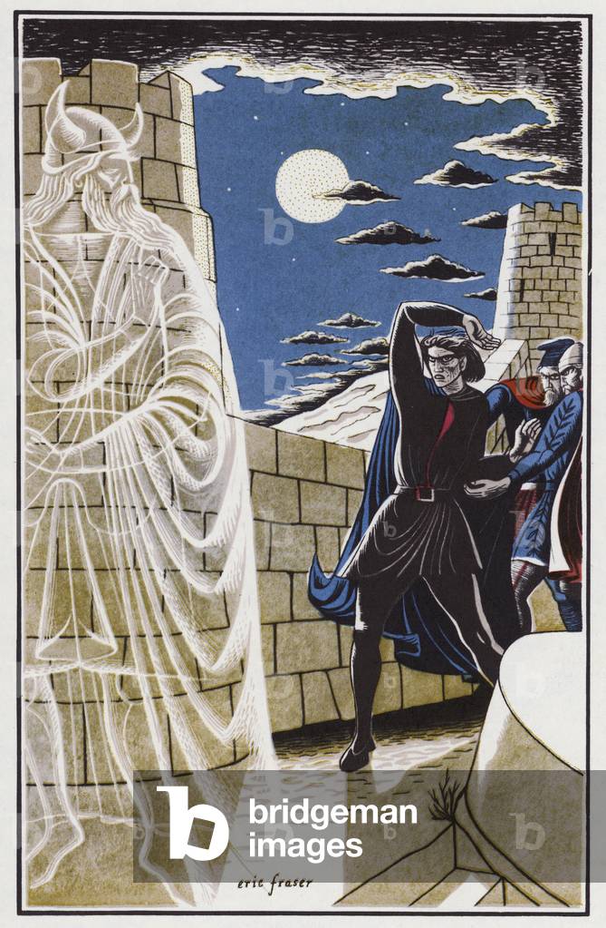 Image of William Shakespeare: Hamlet, Act 1, Scene 4 (colour litho) by ...