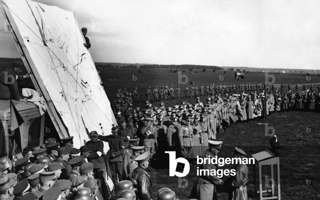 Image of Adolf Hitler during a maneuver of the Wehrmacht, 1935 (b/w