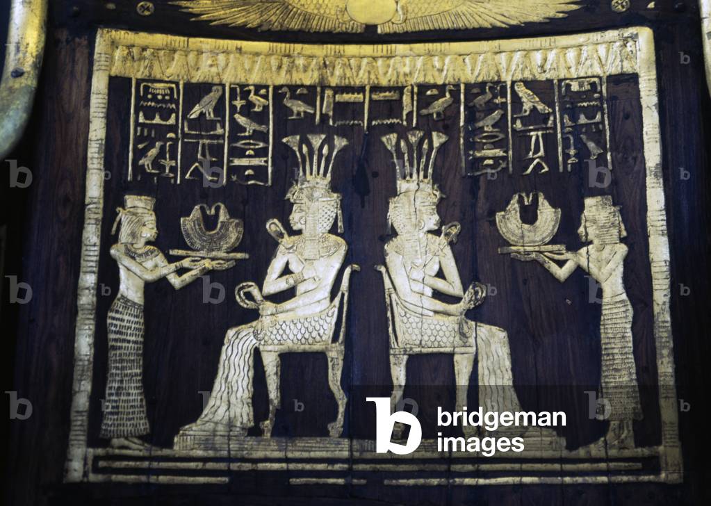 Image of Chair backrest depicting Princess Sitamon, Tomb of Yuya ...