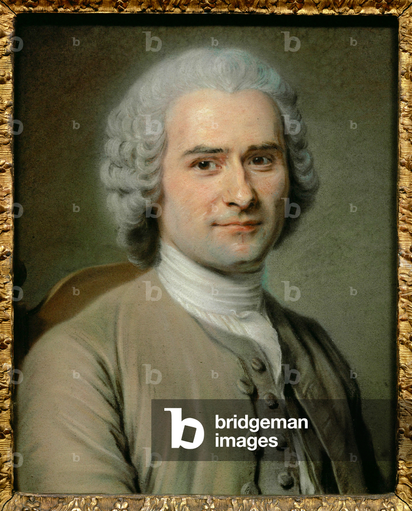 Image of Jean Jacques Rousseau, philosopher (pastel on paper) by Tour ...