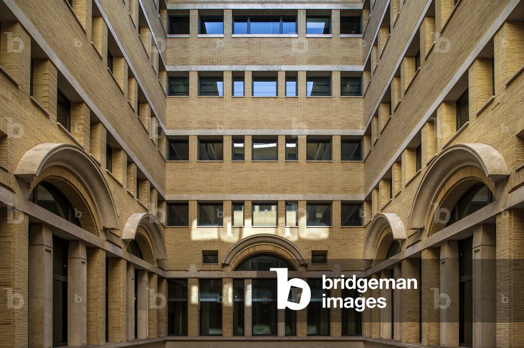 Image of Contemporary architecture : Interior atrium - Palace of the ...