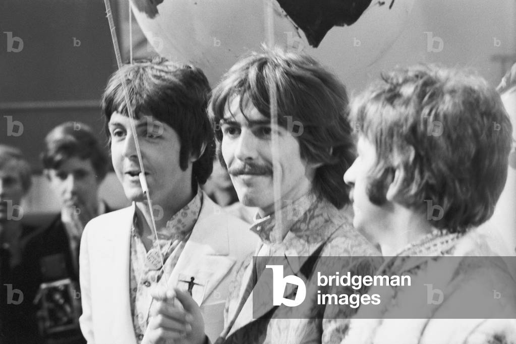 Image of The Beatles at the EMI Studio on Abbey Road, London, by Bayes ...