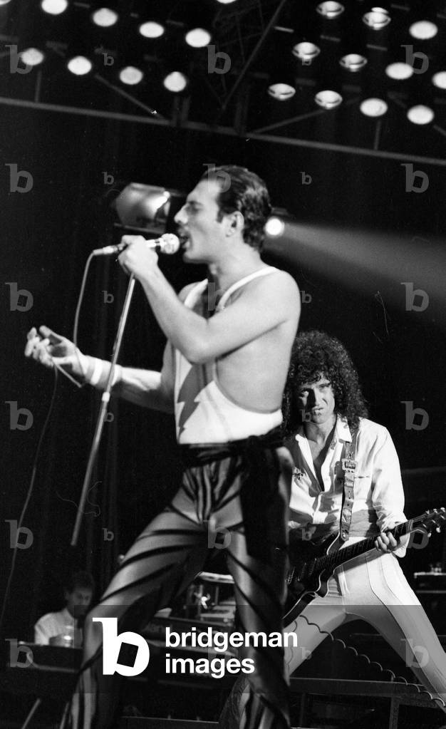 Image of Rock group Queen in concert at the NEC Arena in