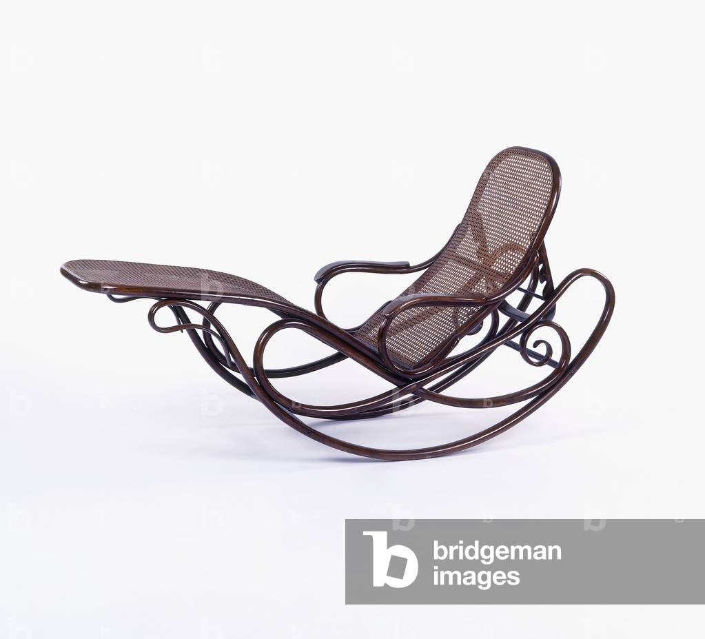 Image of Thonet Rocking Chaise No.7500, c. 1880 (bentwood, cane) by ...