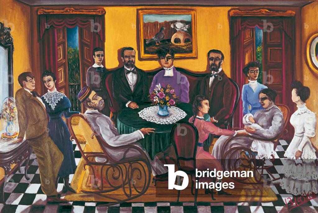 Image of The Picasso family, 1901 (oil on canvas) by Alarcin, Manuel ...