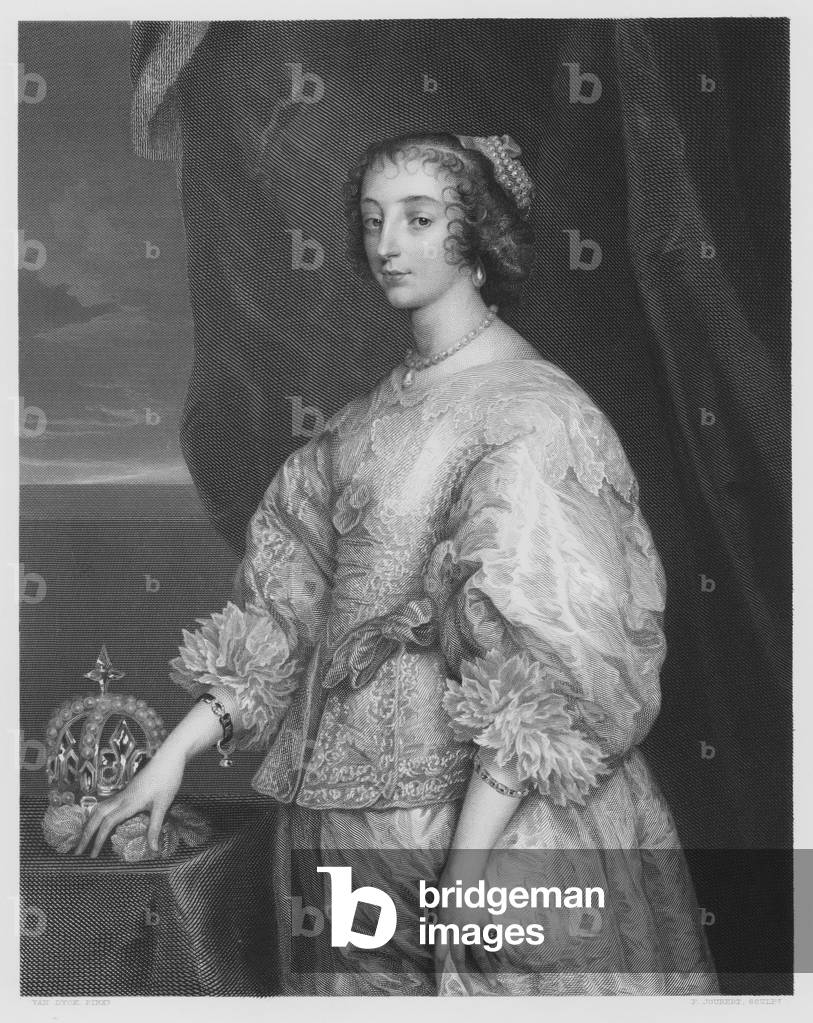 Image of Queen Henrietta Maria, from the picture in the Royal ...