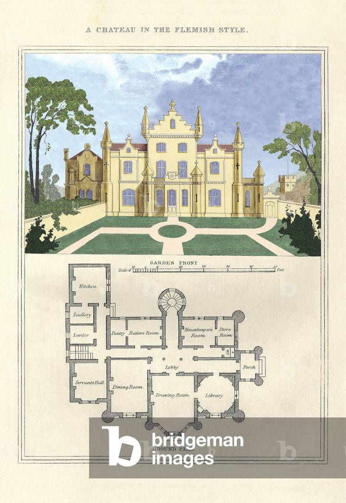 Image of Domestic architecture : Chateau in the Flemish Style, 1842 ...