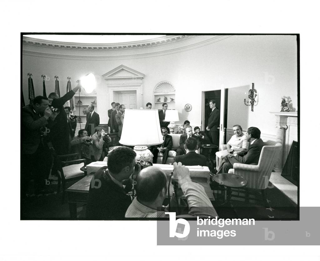 Image of Israeli Prime Minster Golda Meir and President Nixon during a ...