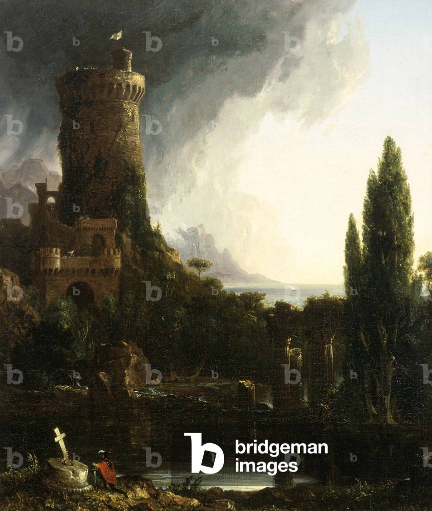 Image of Medieval Landscape, 1832 (oil on canvas) by Cole, Thomas (1801 ...