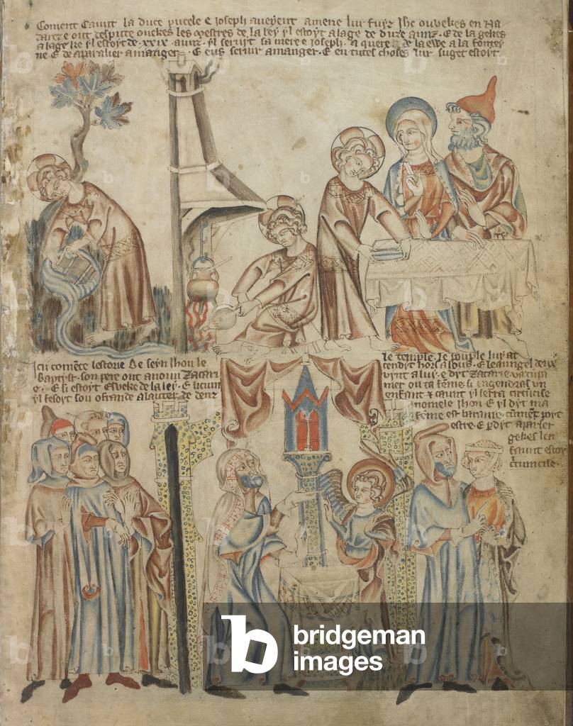 Image of Christ as an obedient son, helping his parents; John the