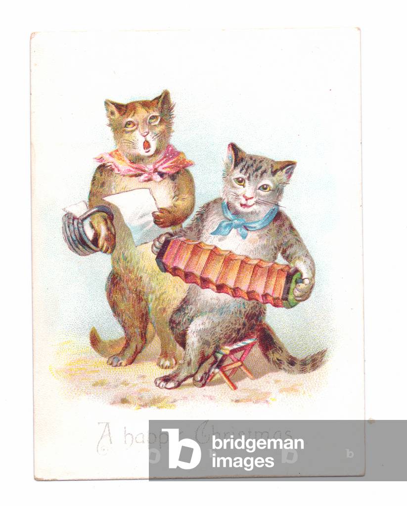 Victorian Christmas Cards Cats