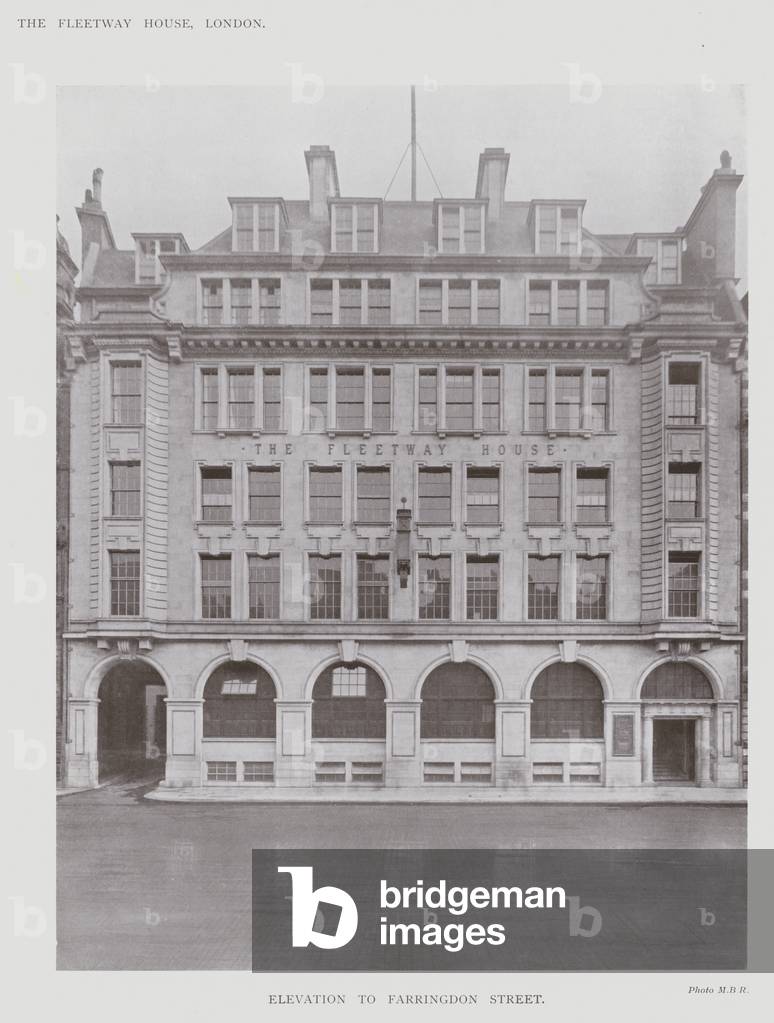 The Fleetway House, London, Elevation to Farringdon Street (b/w photo ...