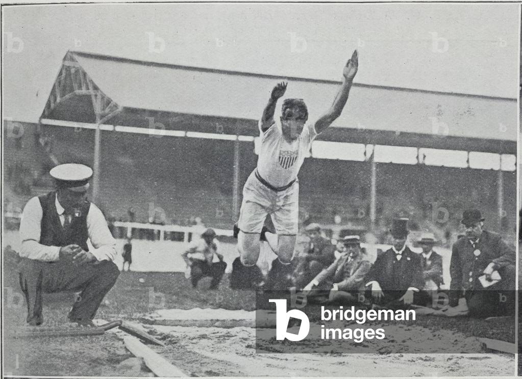 Image of Ray Ewry competing in the standing long jump at the