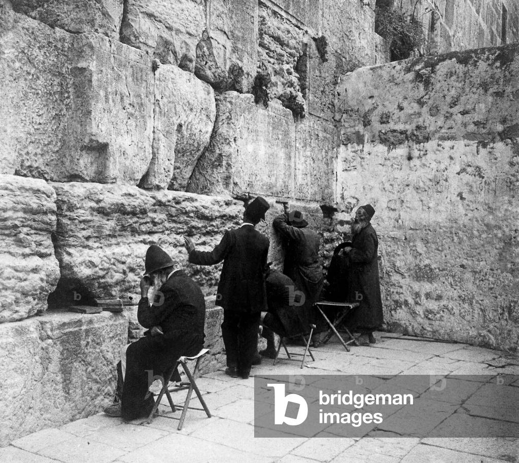 Image of Wailing Wall in Jerusalem only relic of king Solomon 's