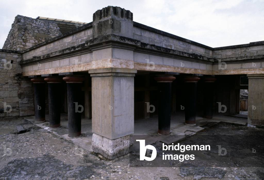 Image of Megaron porch of the King, Palace of Knossos, Crete, Greece,