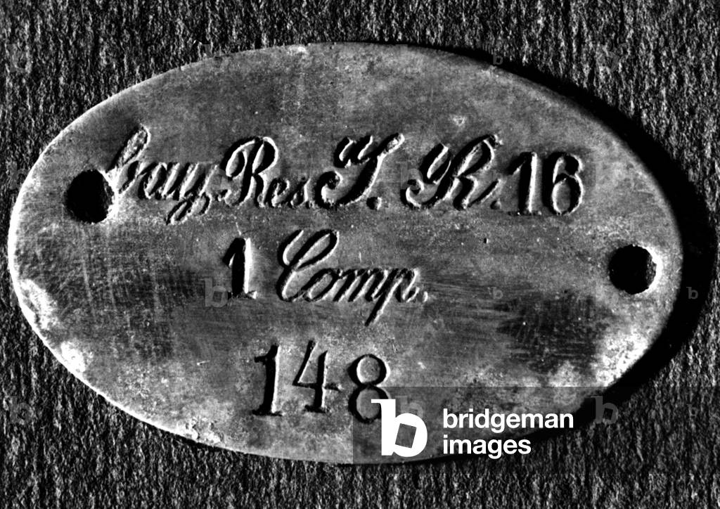 Image of Identification tag of Adolf Hitler (b/w photo)