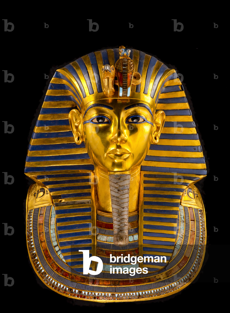 Image of The mask of Tutankhamun is a gold mask of the by Garrett, Kenneth
