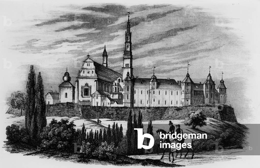 Image of Church and monastery of Czenstochowa in the shores of Warla