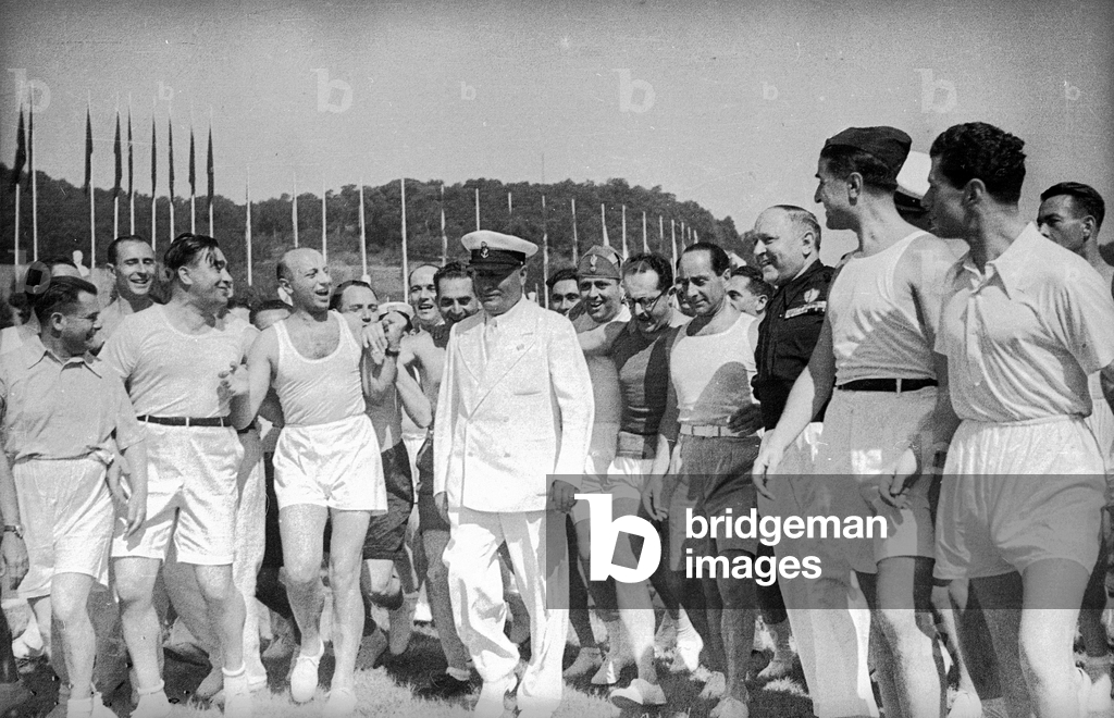 Image of Benito Mussolini and Achille Starace (CONI president 1933-1939 ...