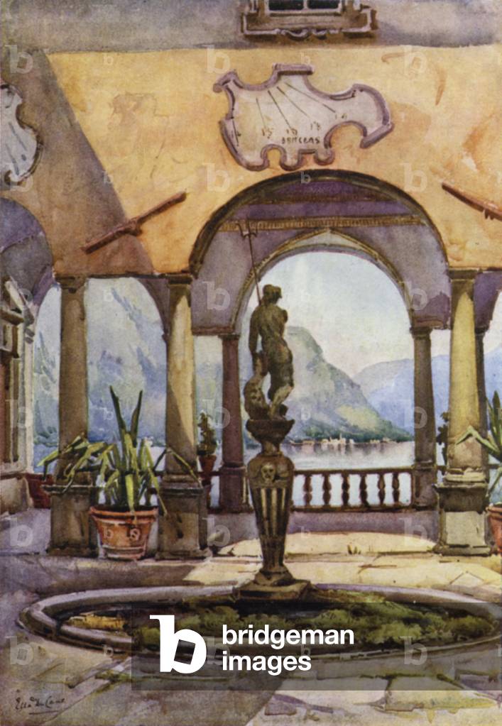 Image of The Loggia, Villa Pliniana, Lago di Como (colour litho) by Du ...
