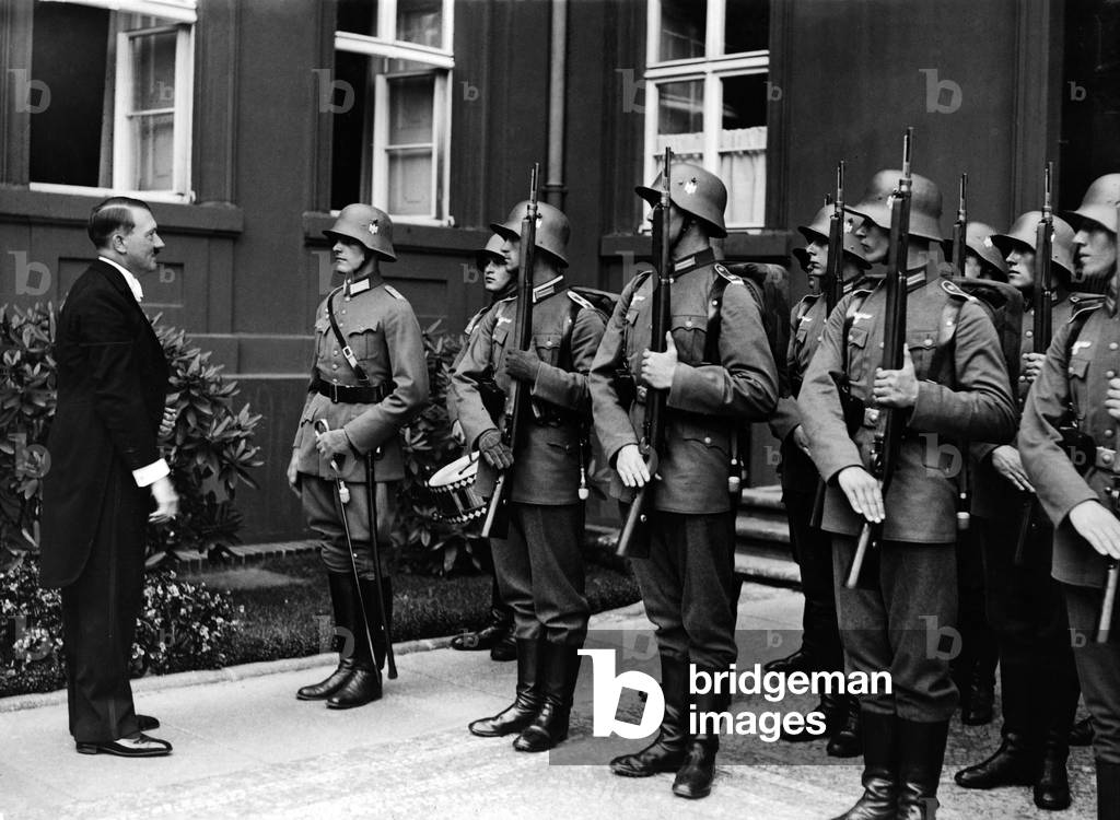 Image of Adolf Hitler and the guards of the Reich President's palais,