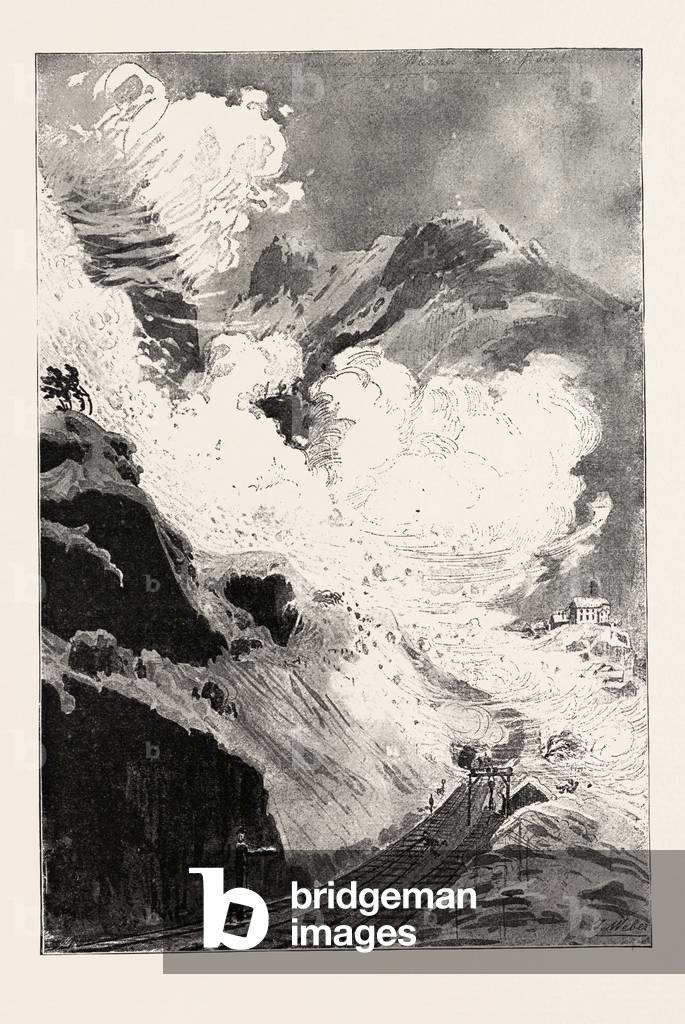 Image of An Avalanche at Wassen, Valley of Reuss, Canton Uri, Switzerland,