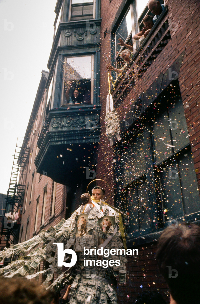 Image of Religious Statue in a Parade, 1974 (photo) by Spiegel, Ted
