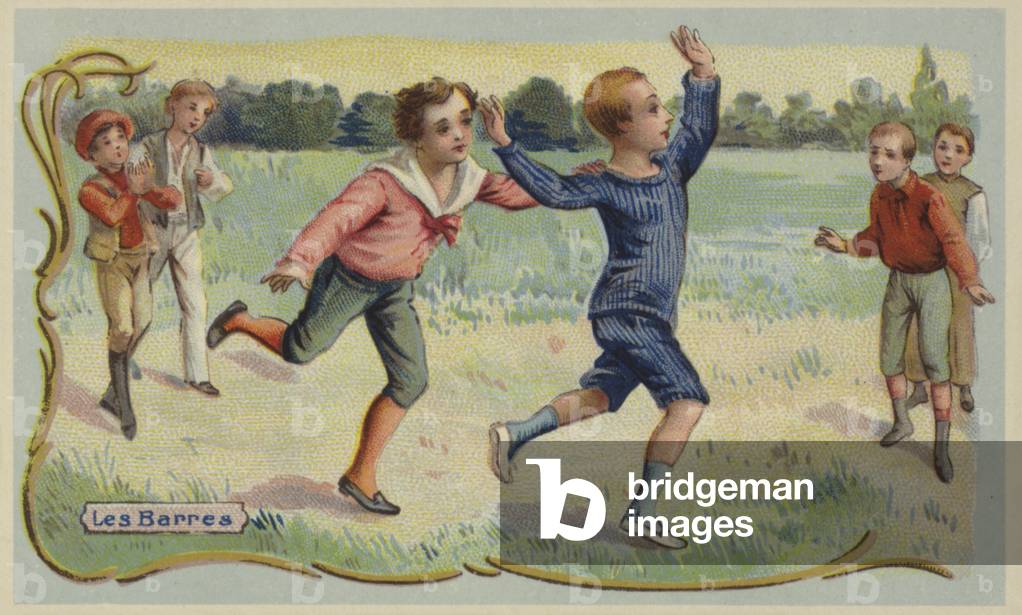 Image of A game of tag (chromolitho) by French School, (19th century)
