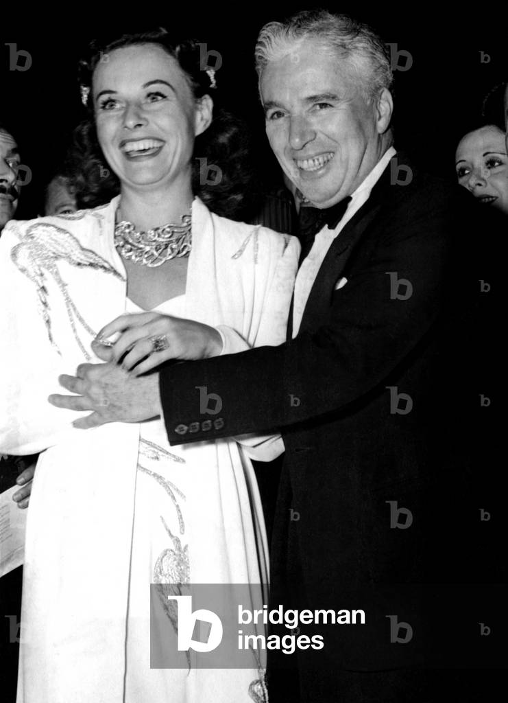 Image of Charles Chaplin and Paulette Goddard, 1940 (b/w photo)
