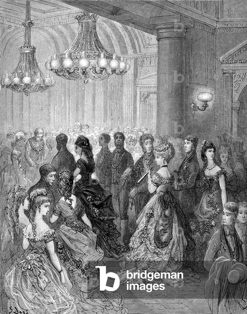 Image of Victorian ball at the Mansion House, London engraving by by ...