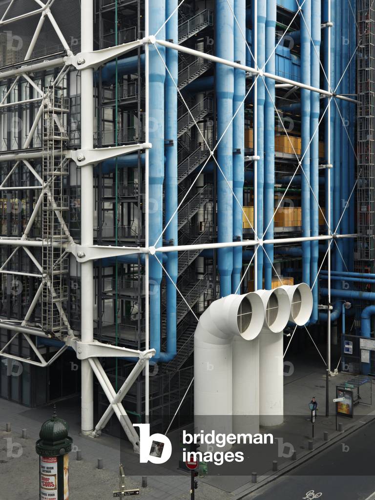 Image of Pompidou Center in Paris, 1971 - 1978 (casting iron and by ...
