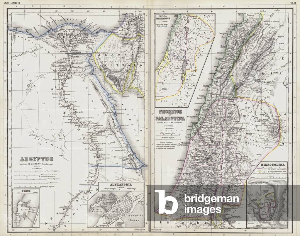 Image of Maps of Ancient Egypt, Phoenicia and Palestine (coloured ...