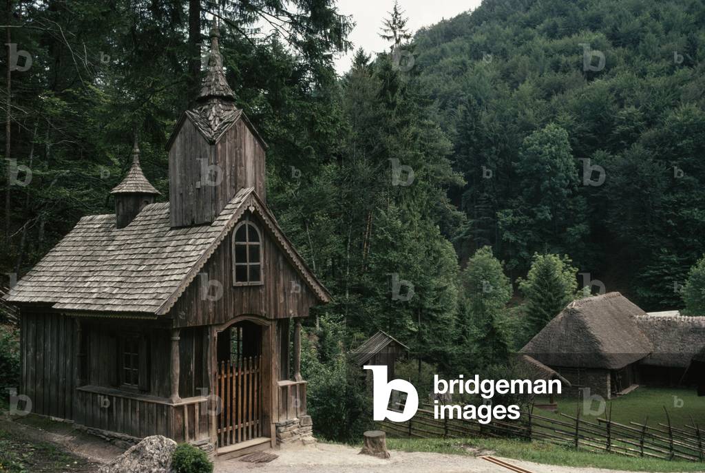 Image of Wooden chapel, 18th century, Austrian open-air museum, Styria ...