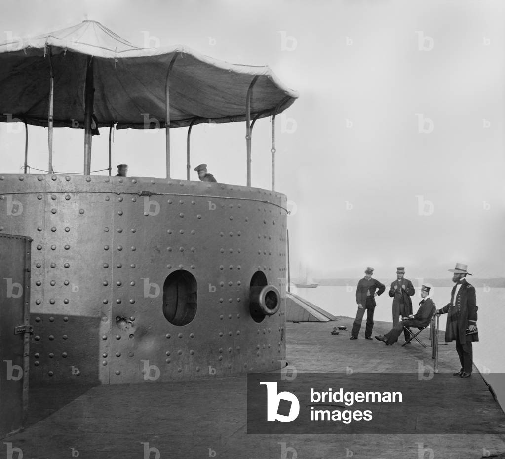 Image of USS Monitor, the Union ironclad gunboat after the Battle of by ...