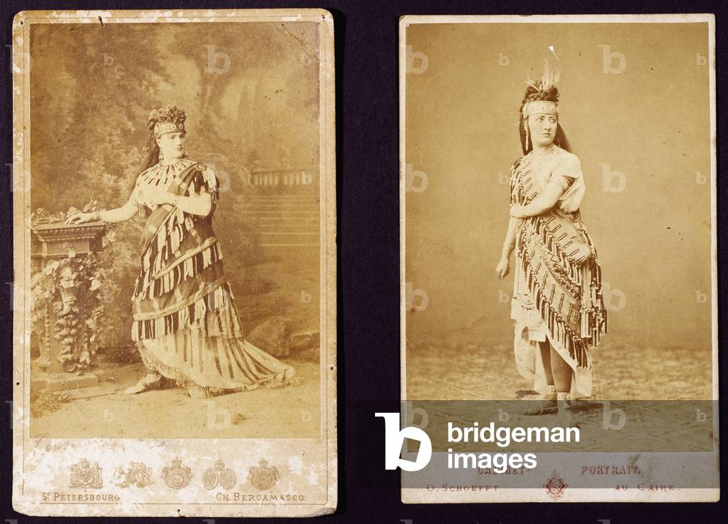 Image of Teresa Stolz and Antonietta Pozzoni wearing costume for Aida ...