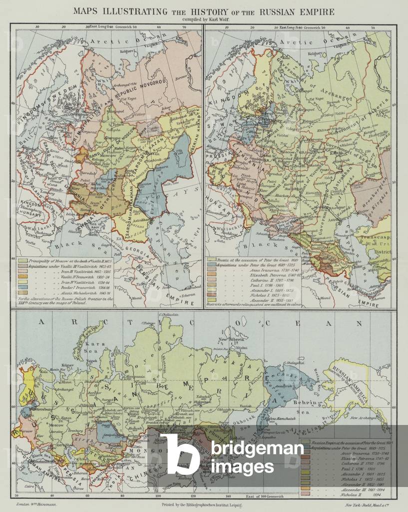 Image of Maps illustrating the history of the Russian Empire, 1425-1894 ...