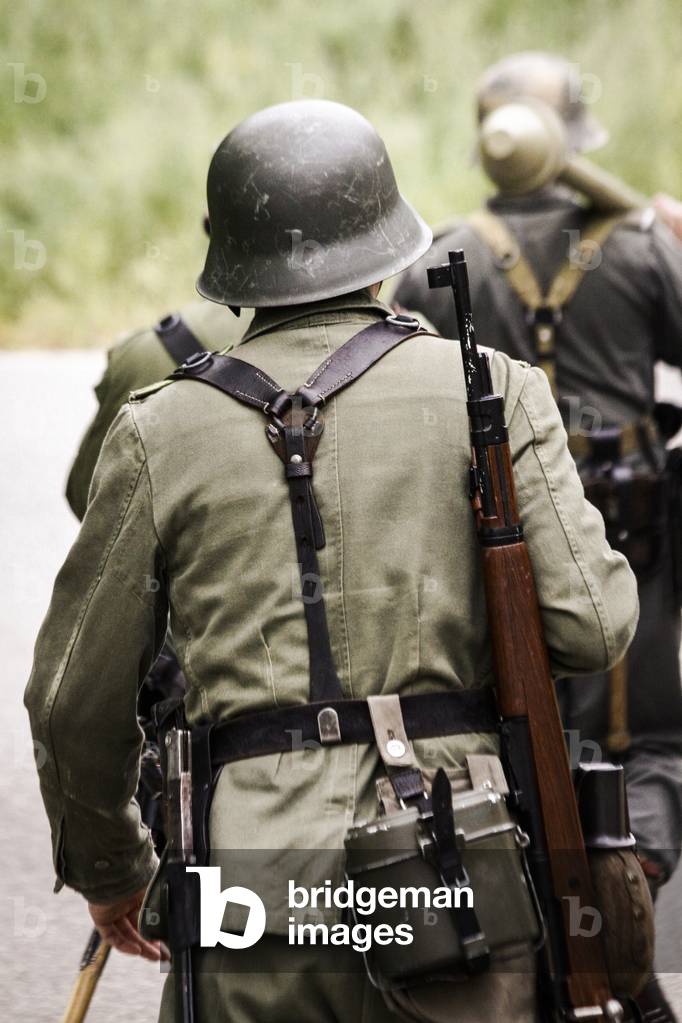Image of Historical reenactment: German soldiers of 26th Panzer ...