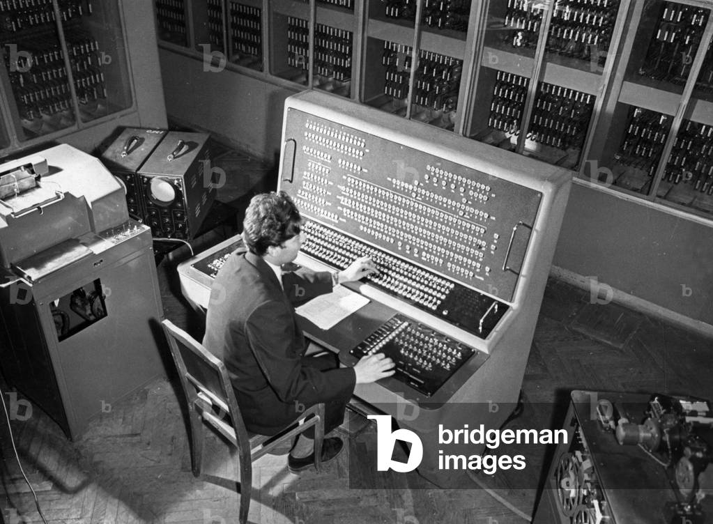Image of The Besm-2 Computer in Operation at the Calculating Center of