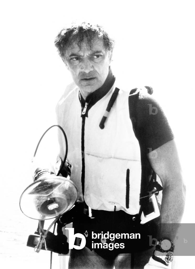 Image of Cornel Wilde, Half-Length Portrait on-set of the Film, "Sharks ...