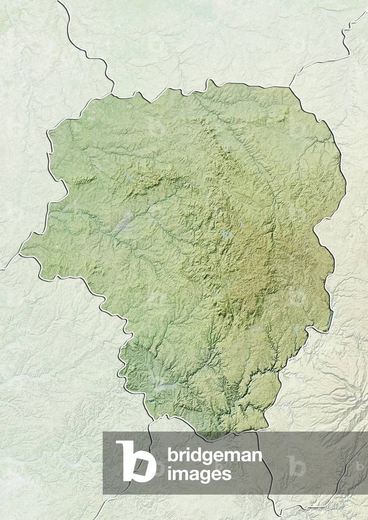Image of Region of Limousin, France, Relief Map