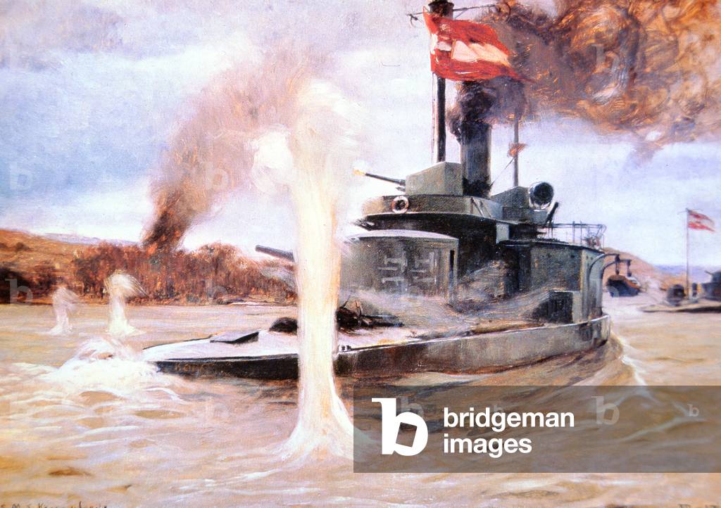 Image of Austrian armoured monitors 'Koros' and 'Leitha' patrolling the ...