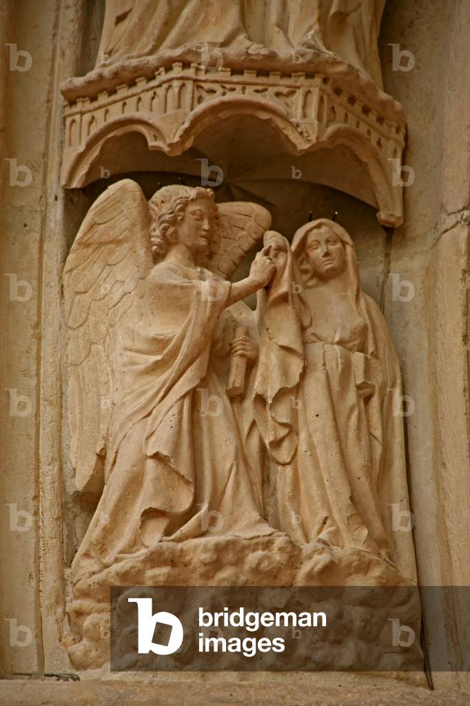 Image of Auxerre, cathedral: West portal north door archivolt: The ...