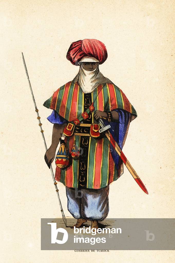 Image of Noble Tuareg warrior of Agadez, Niger, in tagelmust (turban ...