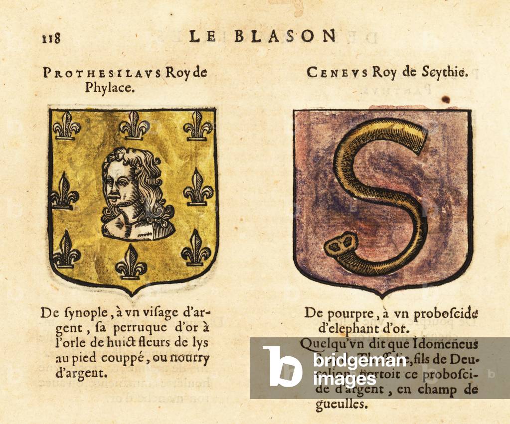 Image of Coat of arms of mythological figures Protesilaus and Ceneus.