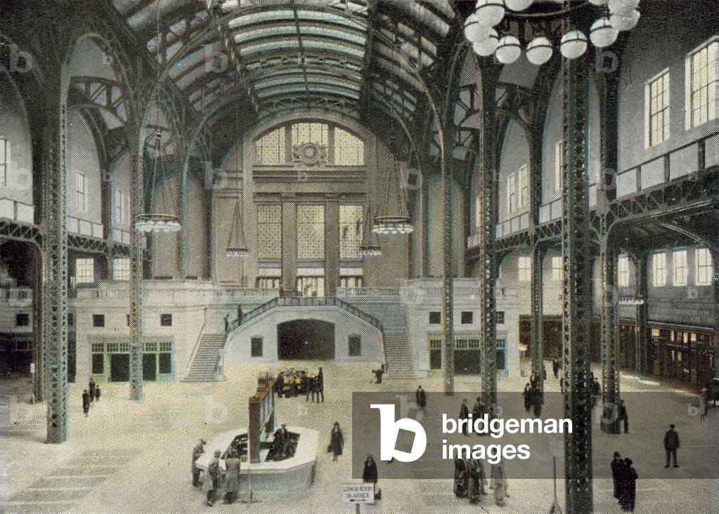 Image of Train Concourse, Chicago Union Station (coloured photo) by ...