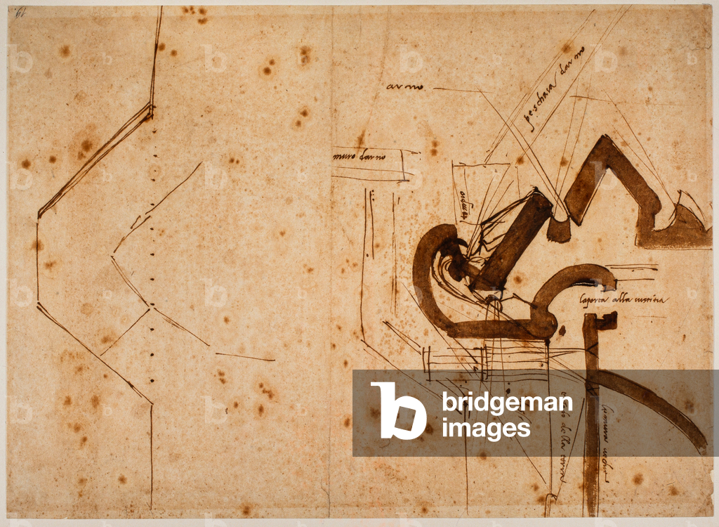 Image of Plan of a bulwark for the Gate of Justice, 16th by Buonarroti ...