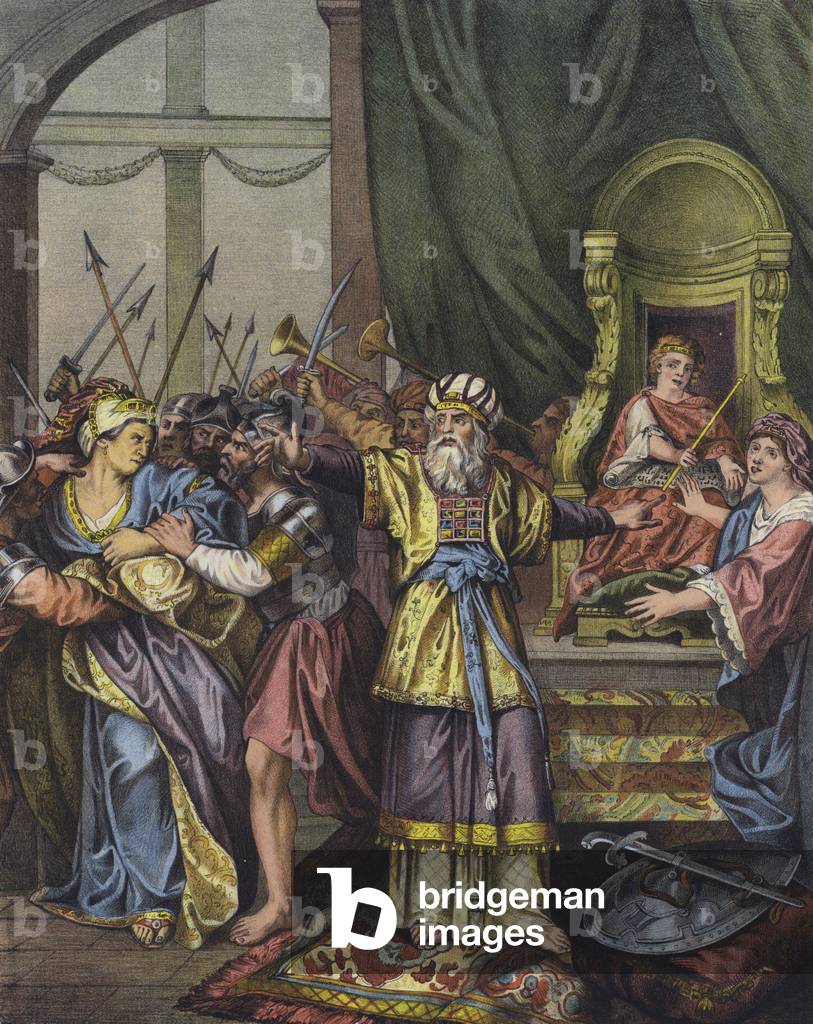 Queen Athaliah of Judah chased from the Temple and replaced as ruler by ...